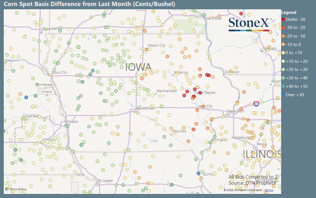 Iowa Corn Basis Maps