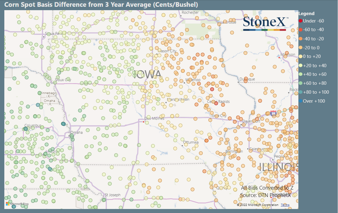 Iowa Corn Basis Maps