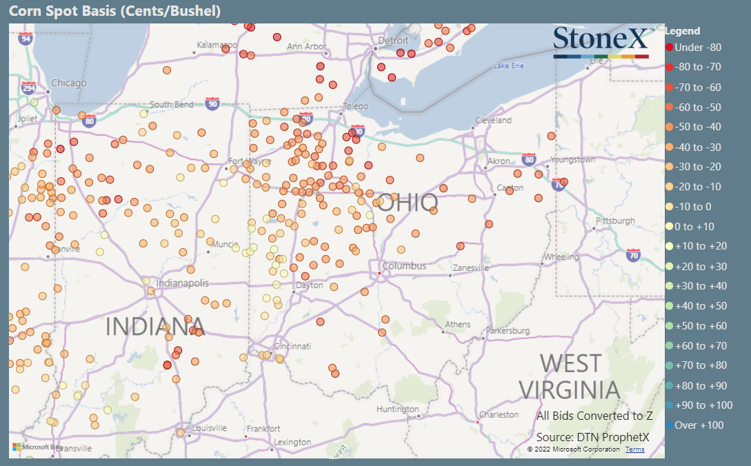 Ohio Corn Basis Maps