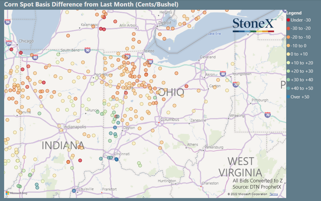 Ohio Corn Basis Maps
