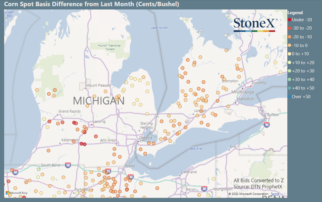 Michigan Corn Basis Maps