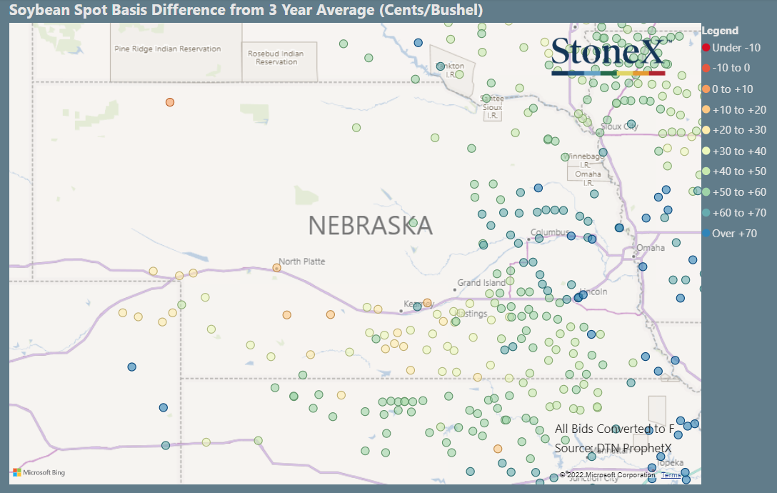 Nebraska Soybean Basis Maps