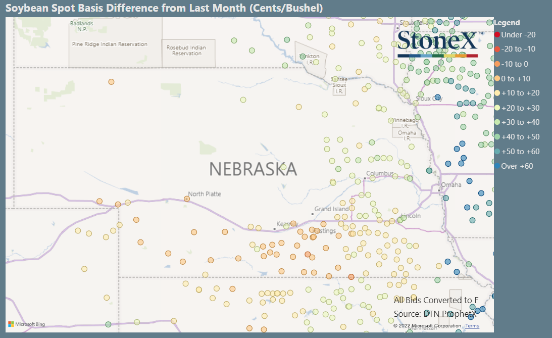 Nebraska Soybean Basis Maps