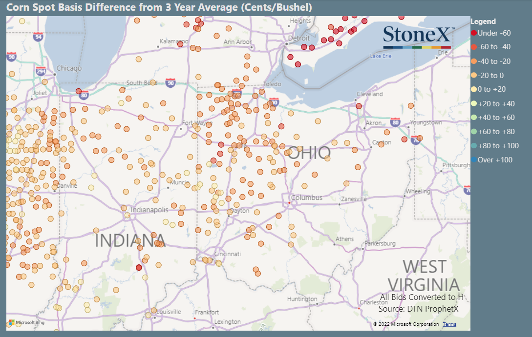 Ohio Corn Basis Maps