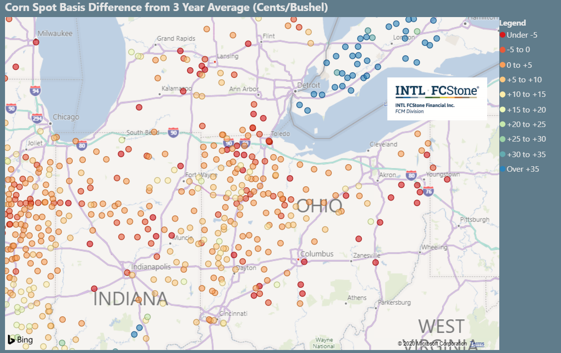Ohio Corn Basis Maps