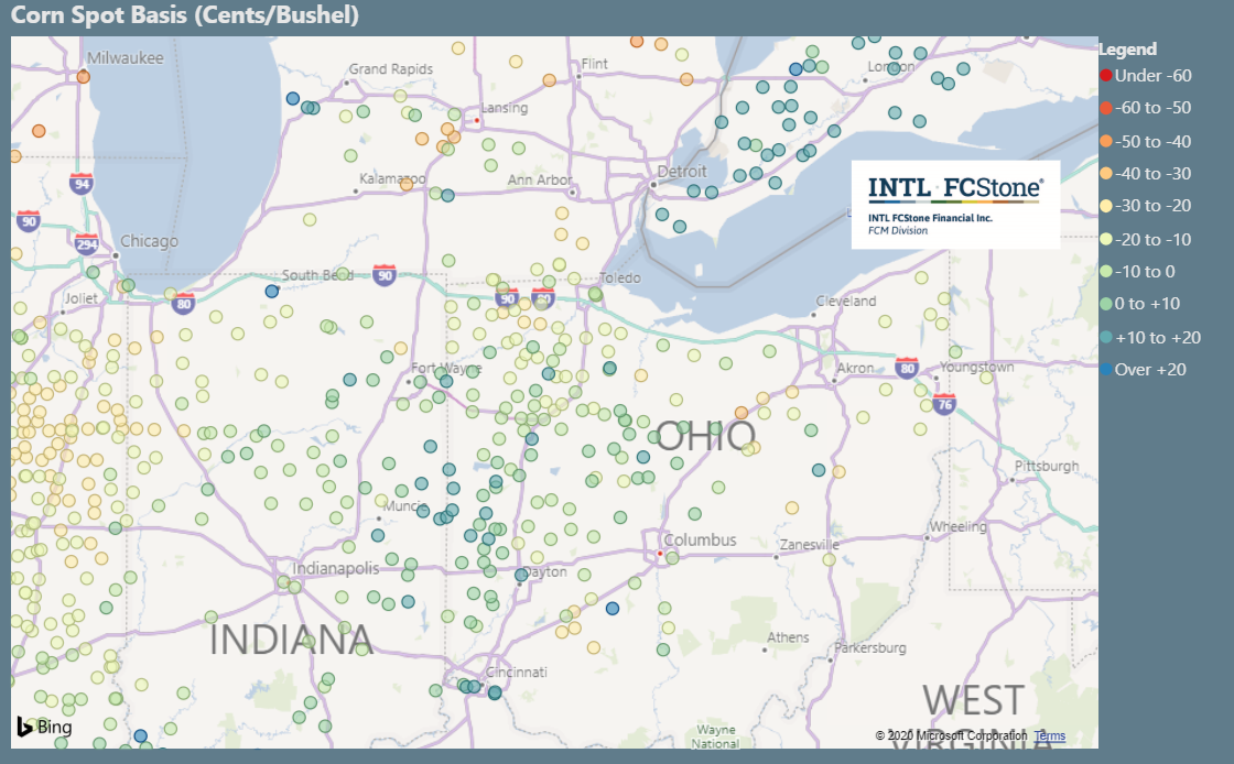 Ohio Corn Basis Maps