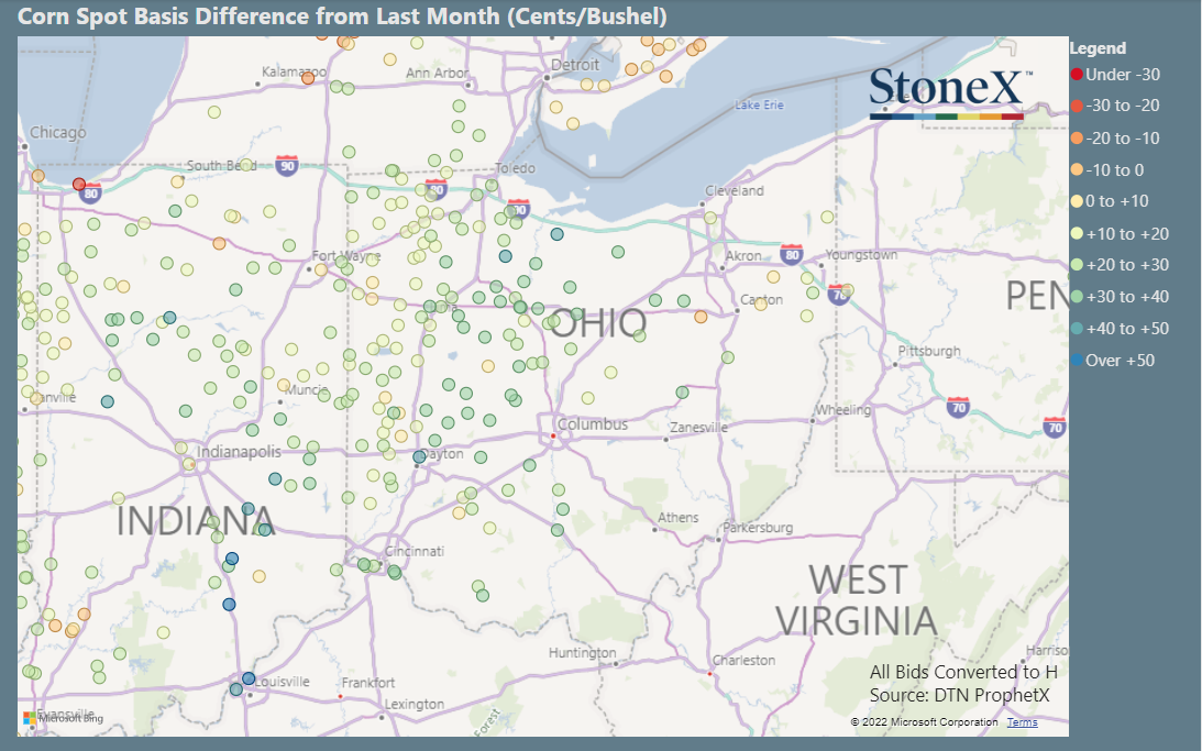 Ohio Corn Basis Maps