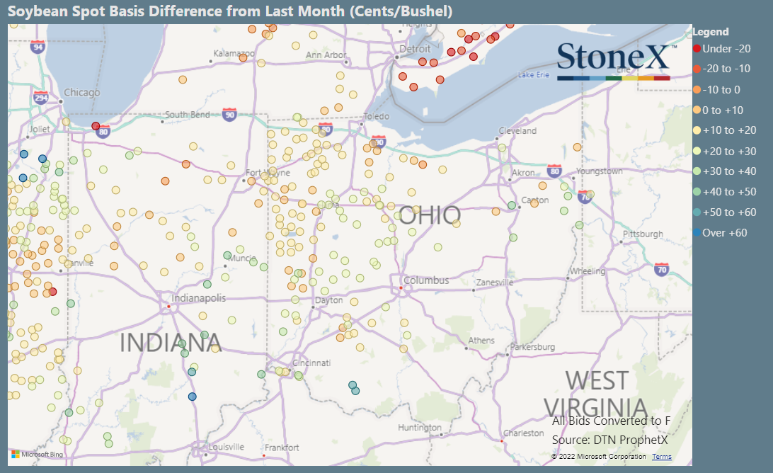 Ohio Soybean Basis Maps