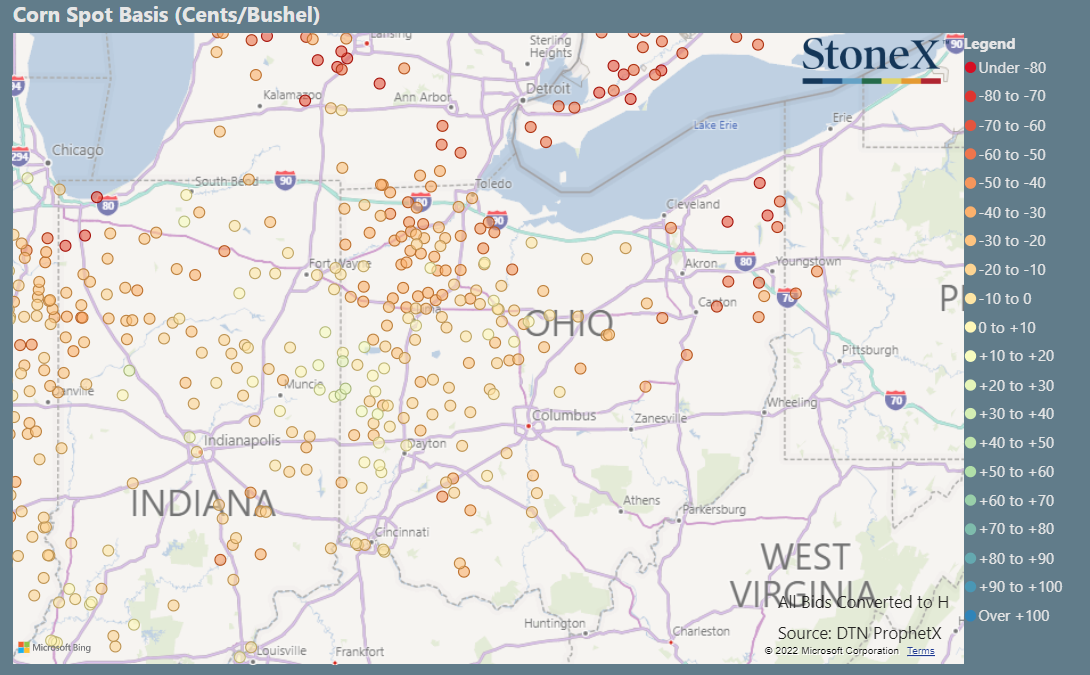 Ohio Corn Basis Maps