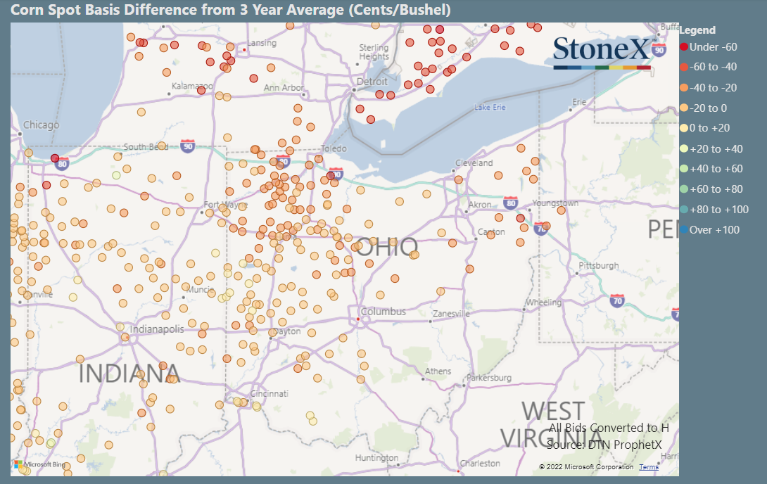 Ohio Corn Basis Maps