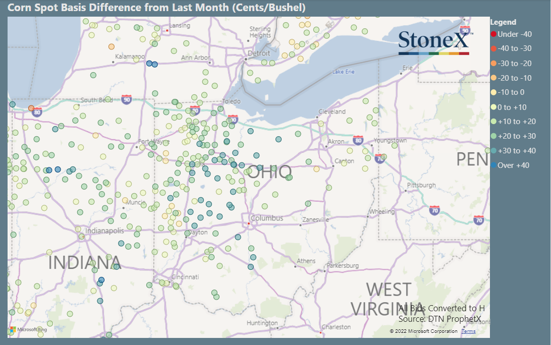 Ohio Corn Basis Maps