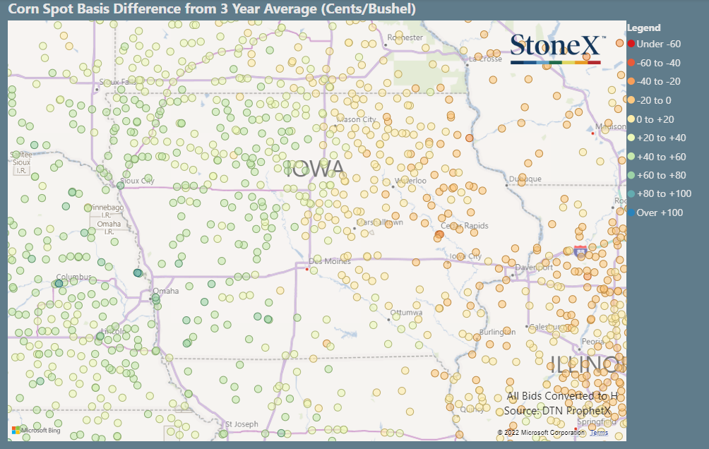 Iowa Corn Basis Maps