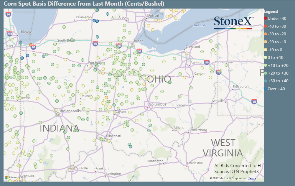 Ohio Corn Basis Maps
