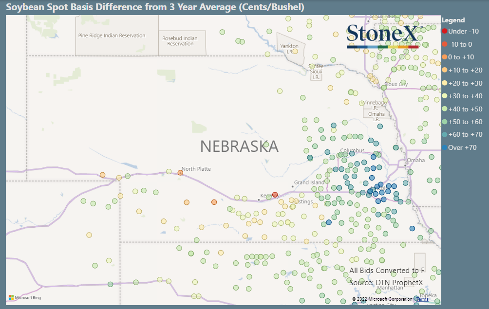 Nebraska Soybean Basis Maps