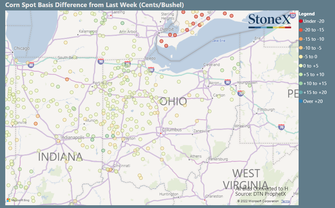 Ohio Corn Basis Maps