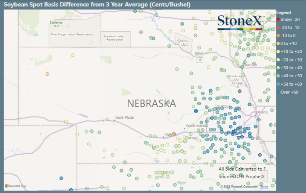 Nebraska Soybean Basis Maps