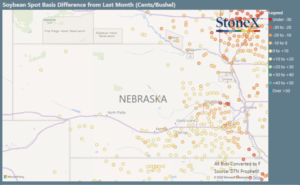Nebraska Soybean Basis Maps