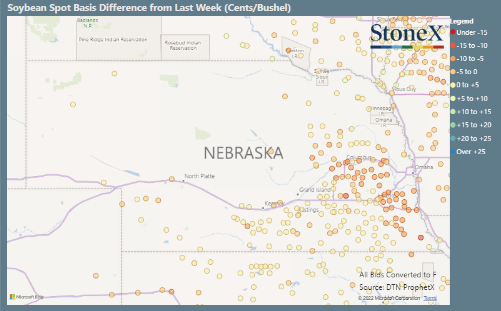 Nebraska Soybean Basis Maps