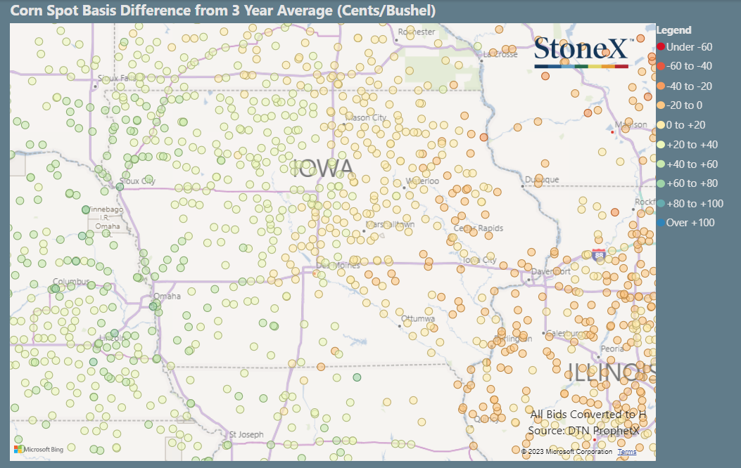 Iowa Corn Basis Maps