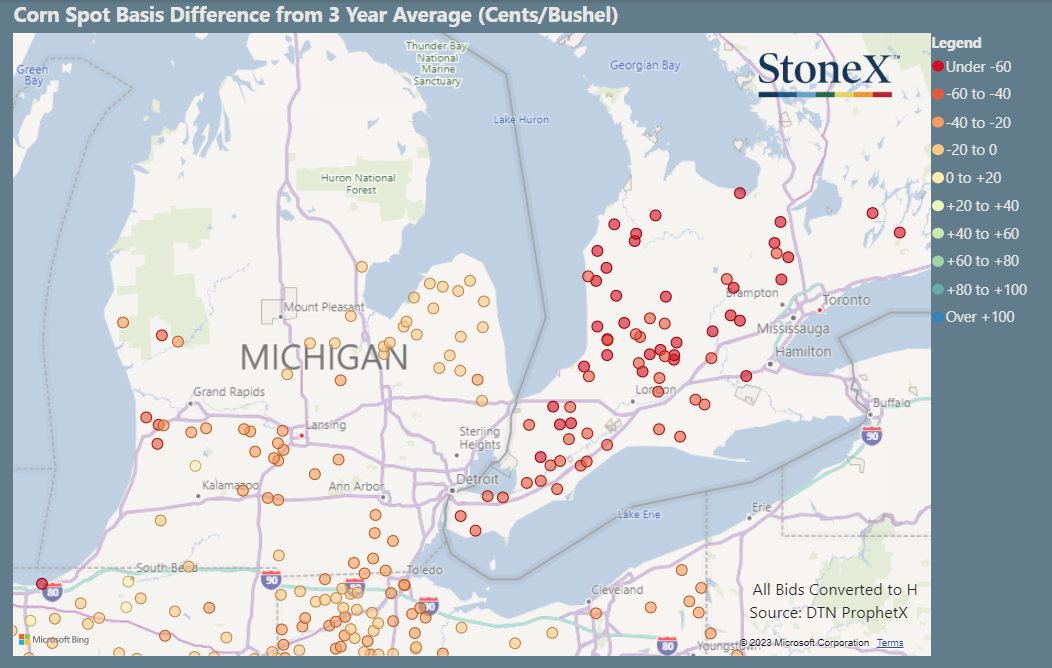 Michigan Corn Basis Maps