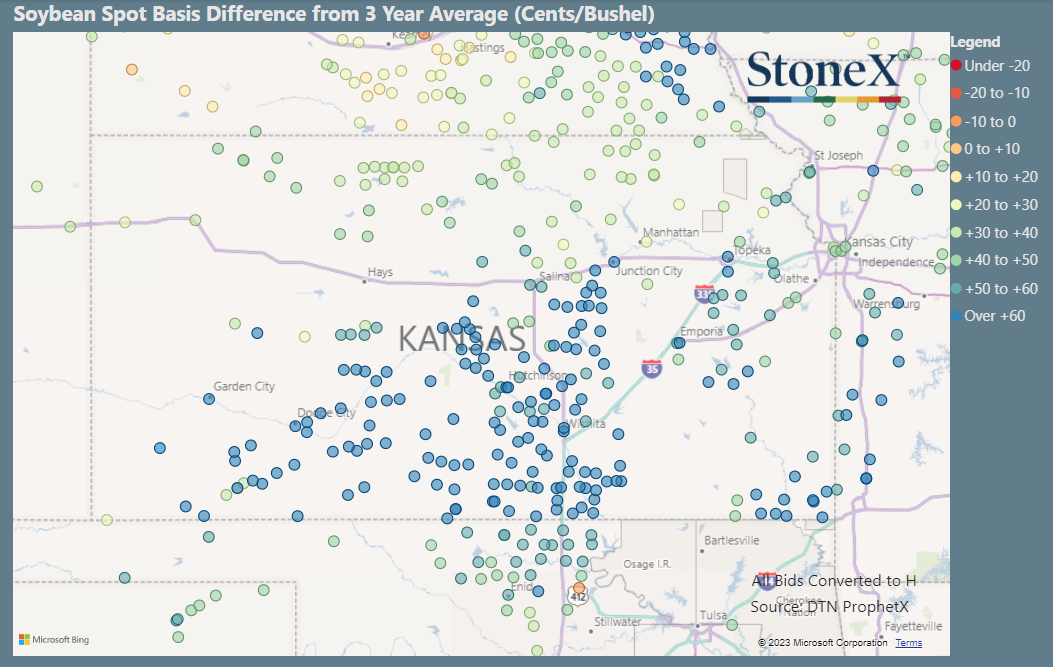 Kansas Soybean Basis Maps