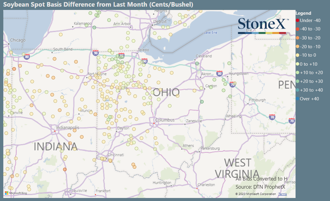Ohio Soybean Basis Maps