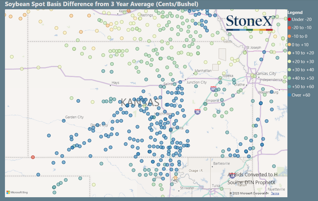 Kansas Soybean Basis Maps