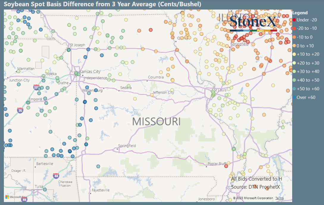 Missouri Soybean Basis Maps