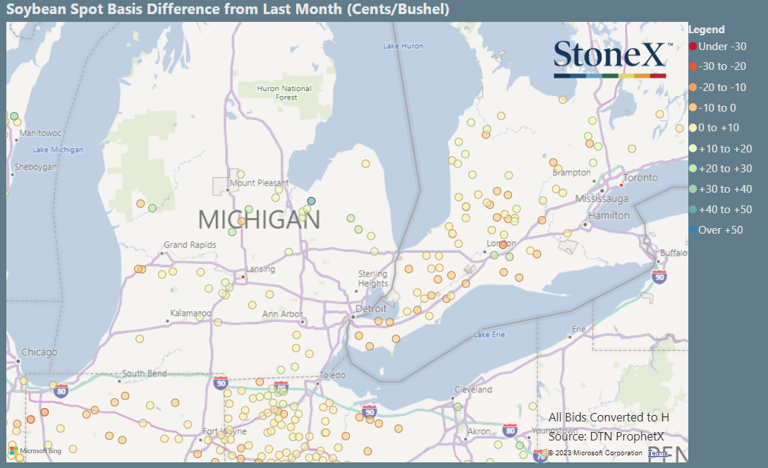 Michigan Soybean Basis Maps
