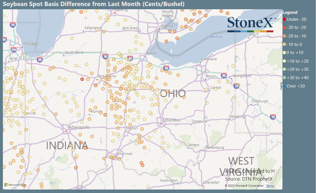 Ohio Soybean Basis Maps