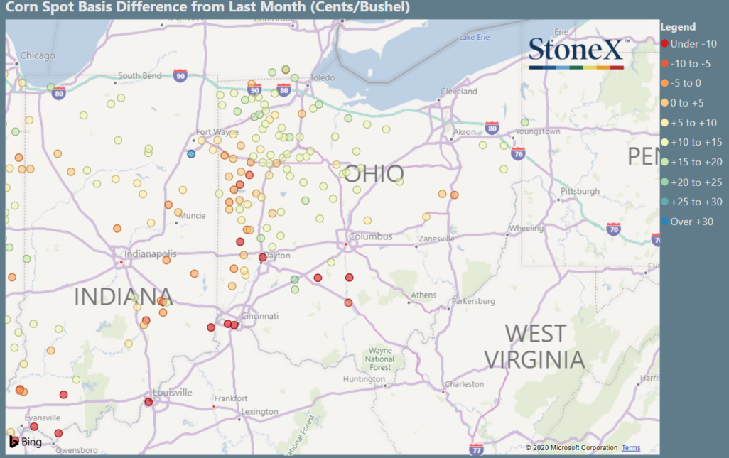 Ohio Corn Basis Maps