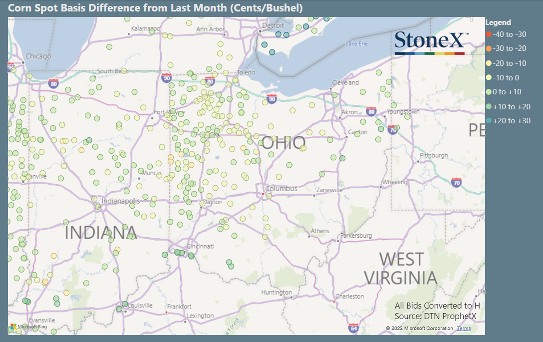 Ohio Corn Basis Maps