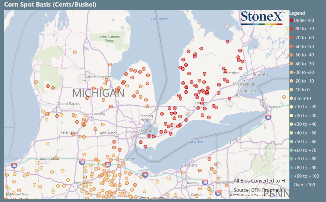 Michigan Corn Basis Maps - StoneX Digital