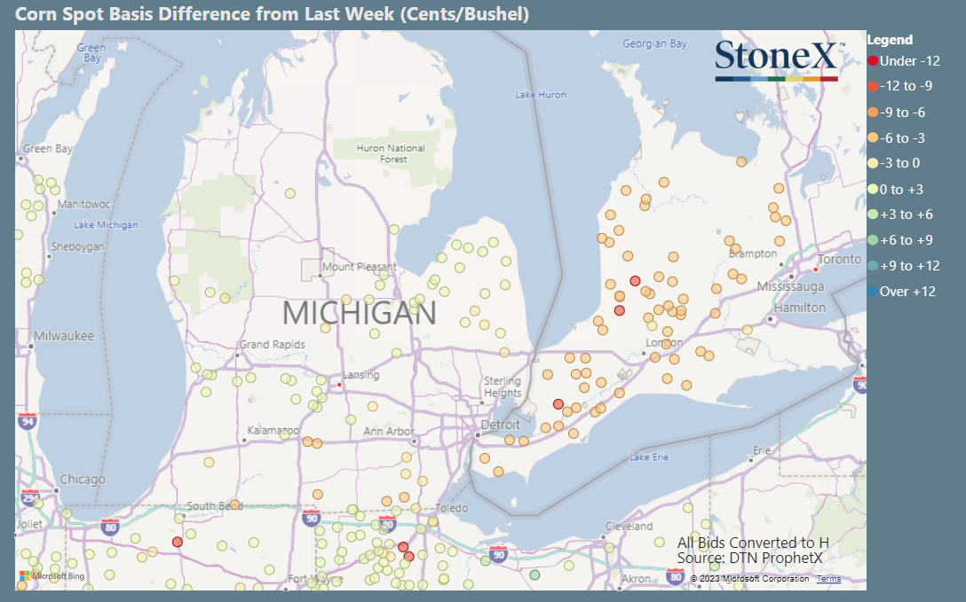 Michigan Corn Basis Maps - StoneX Digital