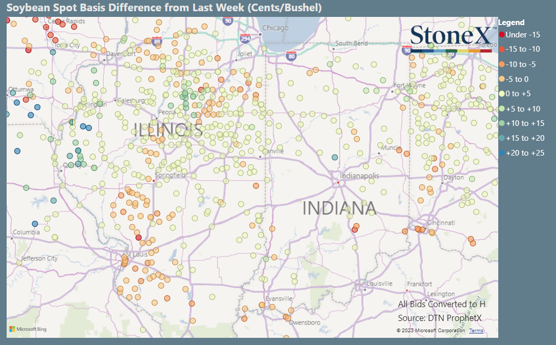 Illinois & Indiana Soybean Basis Maps