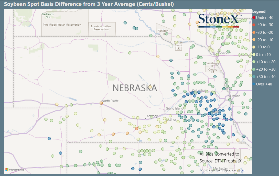 Nebraska Soybean Basis Maps