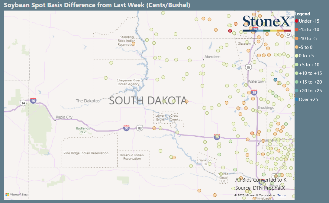 South Dakota Soybean Basis Maps
