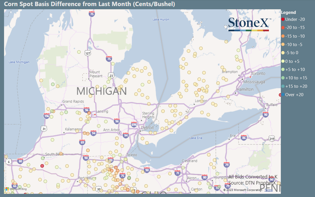 Michigan Corn Basis Maps