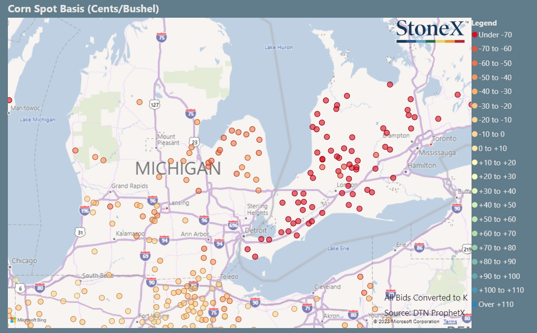 Michigan Corn Basis Maps