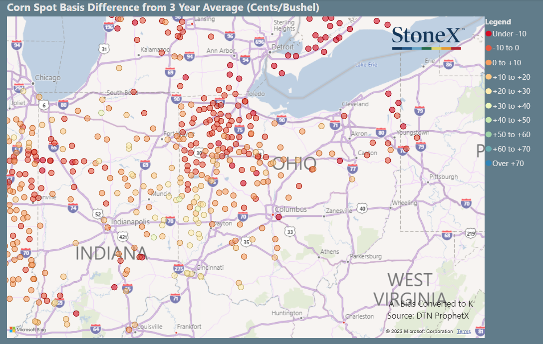 Ohio Corn Basis Maps