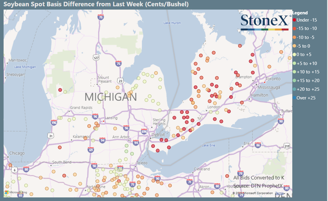 Michigan Soybean Basis Maps