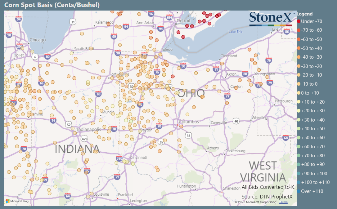 Ohio Corn Basis Maps