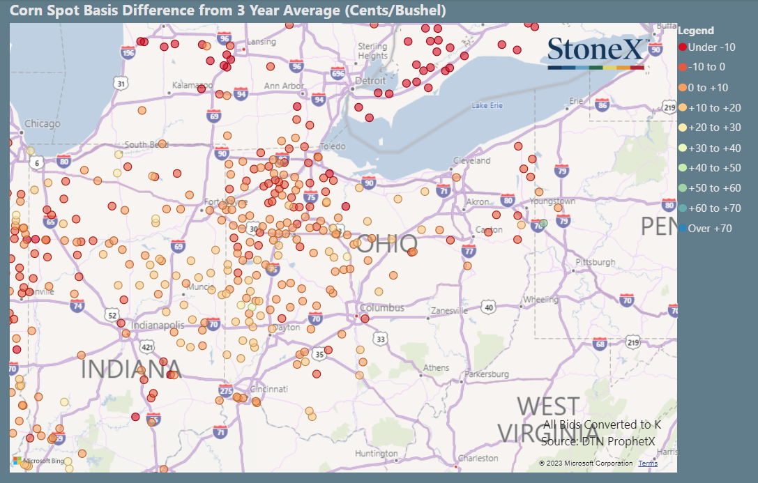 Ohio Corn Basis Maps