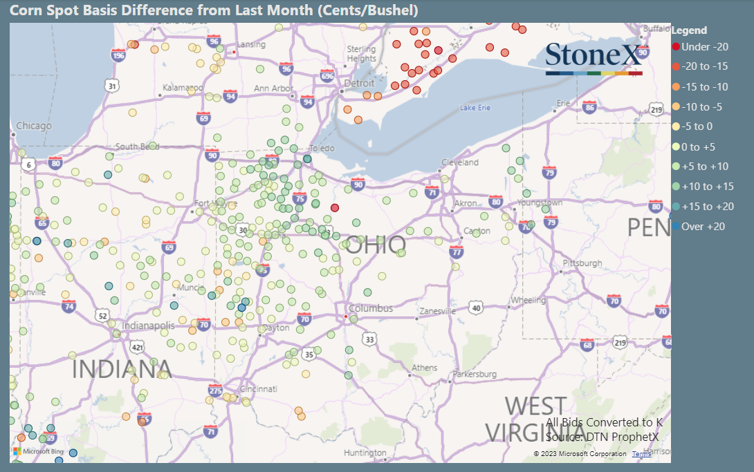 Ohio Corn Basis Maps