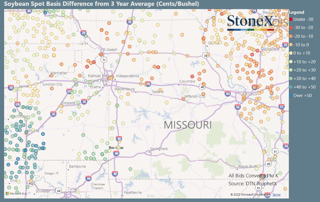 Missouri Soybean Basis Maps