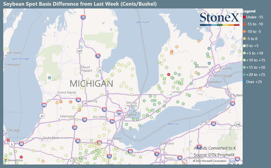 Michigan Soybean Basis Maps
