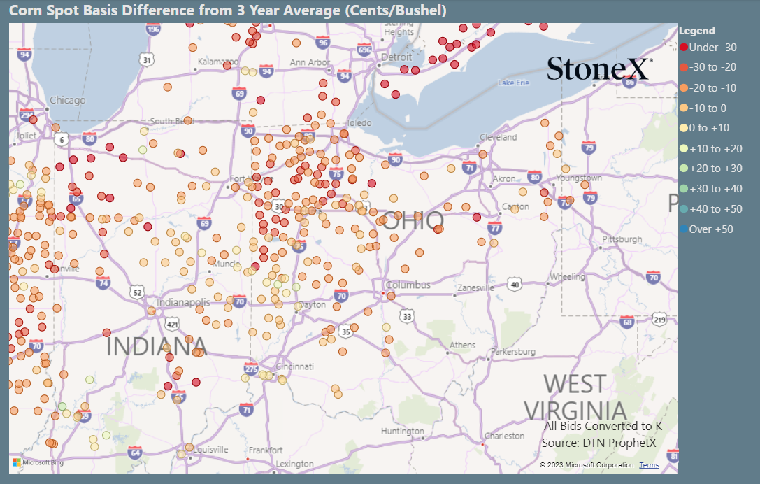 Ohio Corn Basis Maps