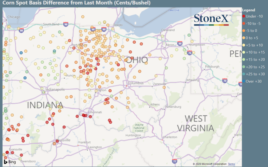 Ohio Corn Basis Maps