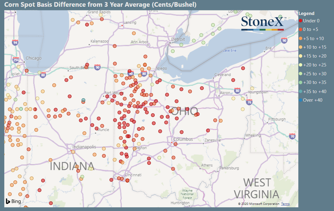 Ohio Corn Basis Maps
