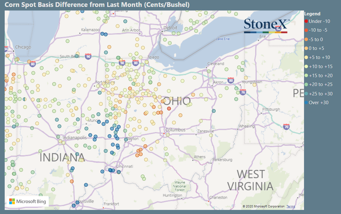 Ohio Corn Basis Maps
